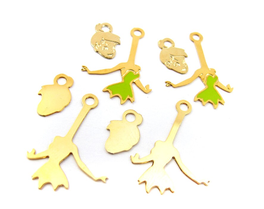 Peter Pan Gold Plated Disney Character Charms - TINKERBELL (8 Sets ...
