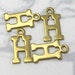 Raw Brass Letter H Charms (10X) (A507) - Etsy