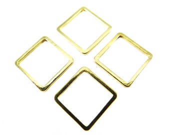 Small Raw Brass Square Shape Wire Charms 20x K211-A | Etsy