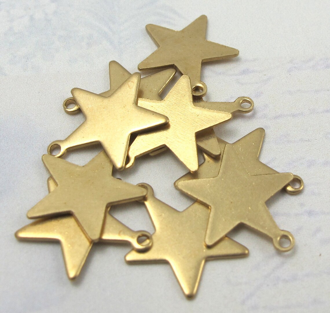 Brass Engraving Star Charms (16X) (M784) - Etsy