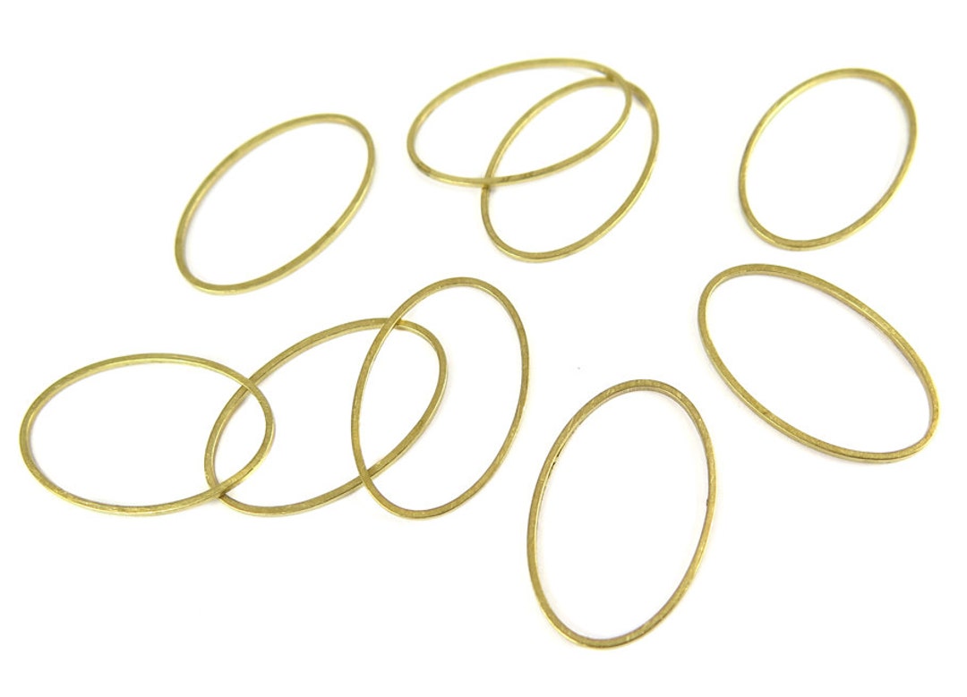 Raw Brass Oval Shape Wire Charms 24x K220-A - Etsy