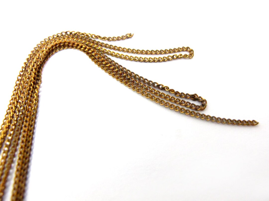 Dainty Vintage Yellow Brass Curb Chain (10 Feet) (C562) - Etsy