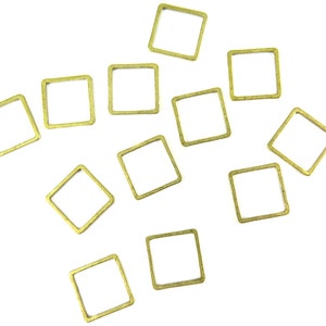Small Raw Brass Square Shape Wire Charms (20x) (K211-A) - Etsy