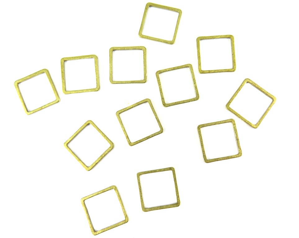 Small Raw Brass Square Shape Wire Charms 20x K211-A - Etsy