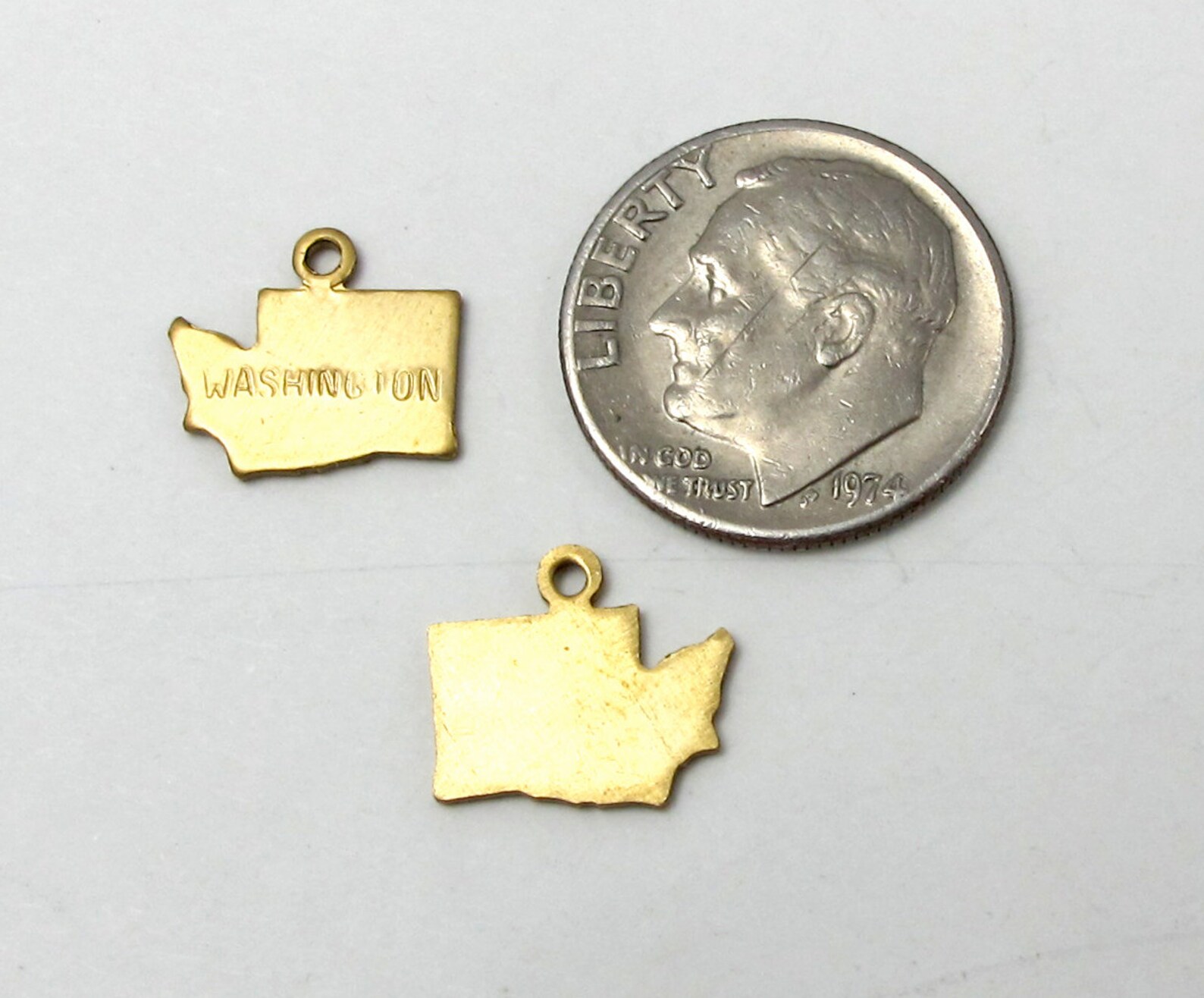 Blank Tiny Raw Brass Washington State Charms 6X A446-1 | Etsy