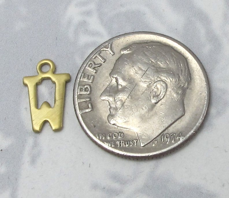 Raw Brass Letter W Charms 10X A522 - Etsy