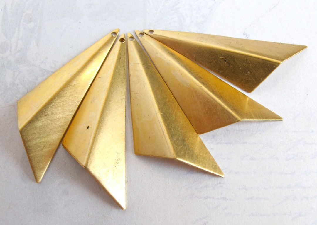 Brass Geometric Obtuse Triangle Drop Pendants Right 4X M671-A - Etsy
