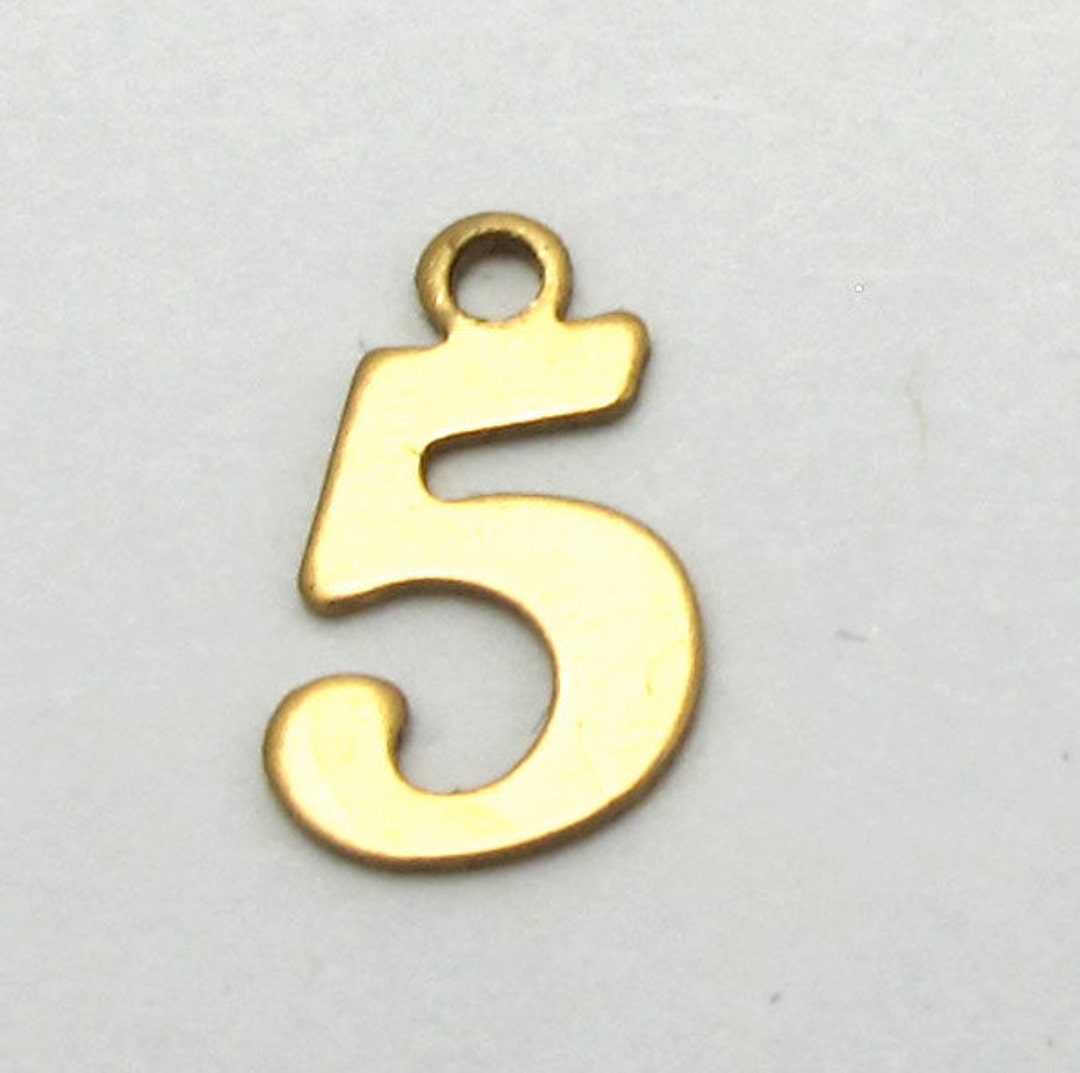 Raw Brass Number 5 Charms (10X) (A532) - Etsy