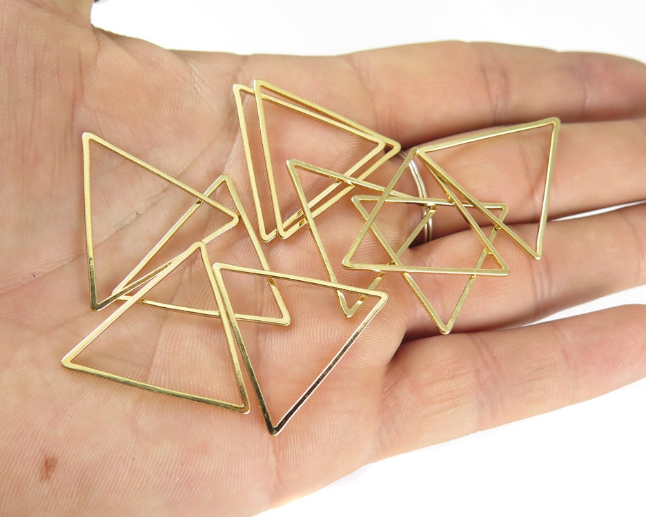 Gold Plated Triangle Shape Wire Charms 10x K217-C | Etsy
