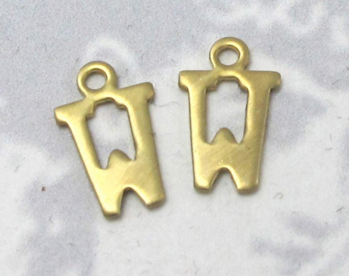Raw Brass Letter W Charms 10X A522 - Etsy