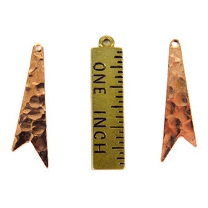 Shiny Rose Gold Plated Hammer Textured Drop Charm 8X V331 - Etsy