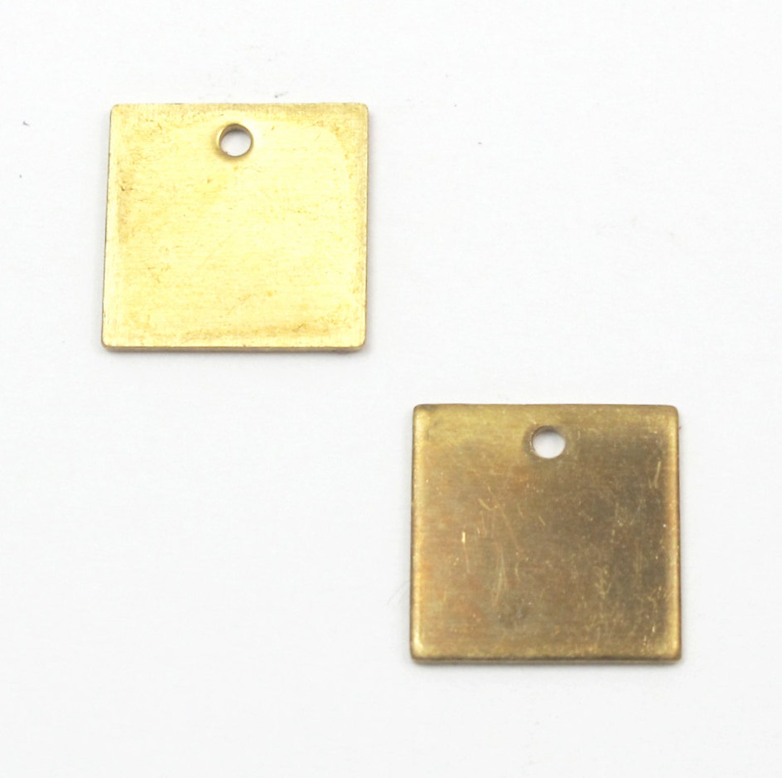 Small Brass Square Engraving Charms 8X M689 | Etsy