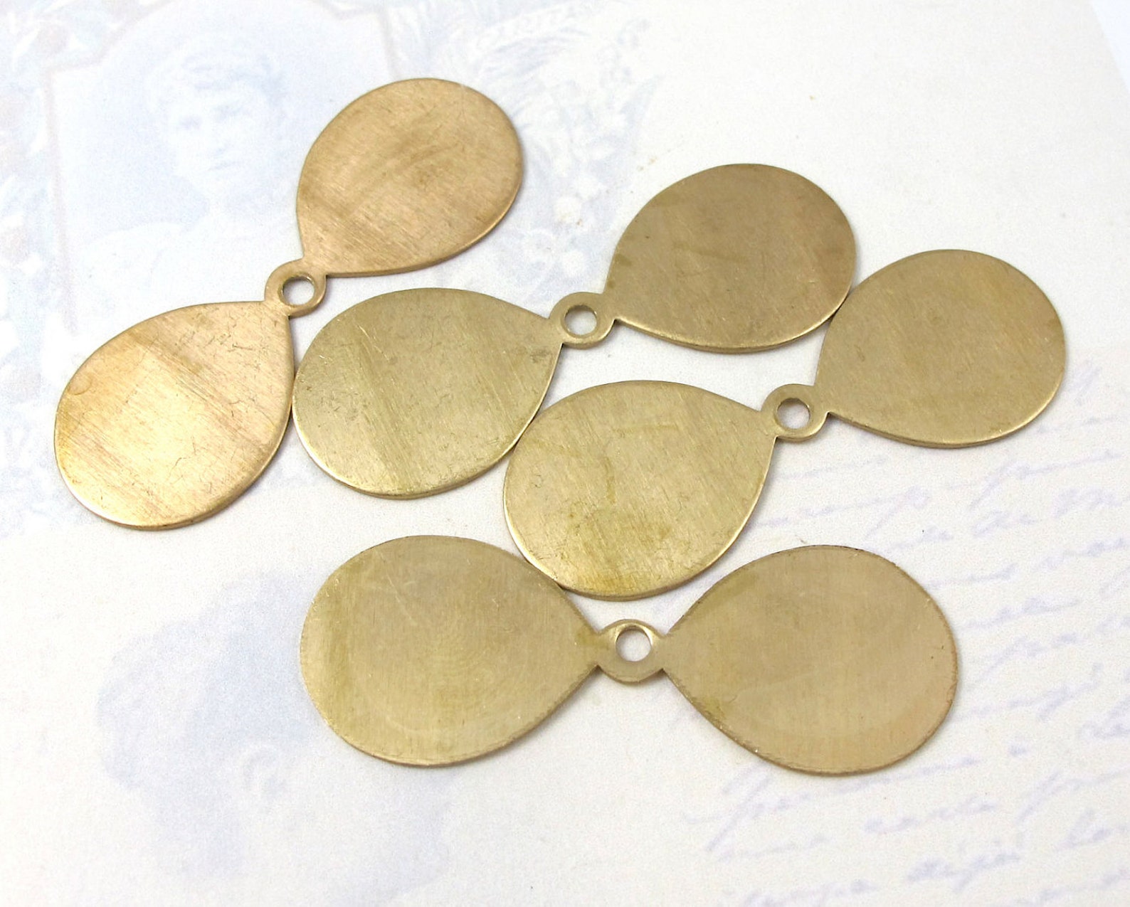 Brass Propeller / Fan Blade / Flower Petal Engraving Pendants (8X ...