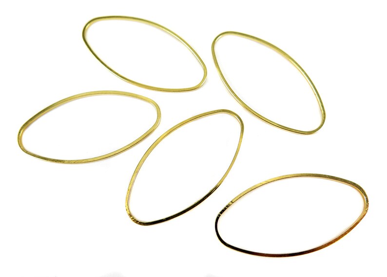 Large Gold Plated Oval Shape Wire Charms (10x) (K208-C) - Etsy