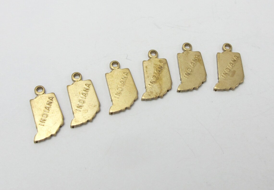 Blank Tiny Raw Brass Indiana State Charms 6X A413-1 | Etsy