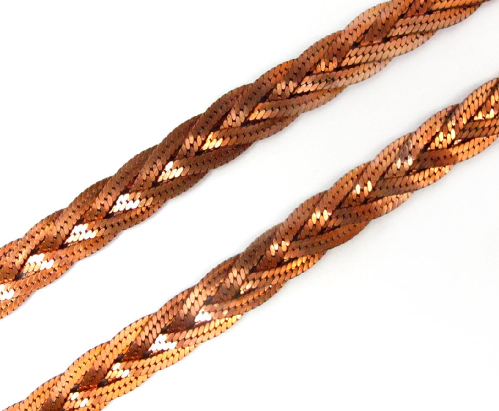 HUGE Vintage Shiny Red Brass Trifari Foxtail Braid Necklace - Etsy