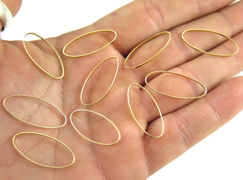 Gold Plated Oval Shape Wire Charms 12x K204-C | Etsy