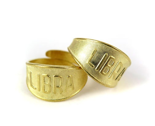 Raw Brass Astrological Sign Ring LIBRA one Size Fits Most / - Etsy