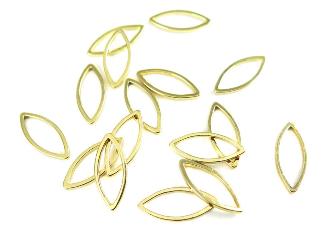 Gold Plated Pointed Oval Shape Wire Charms 12x K214-C - Etsy