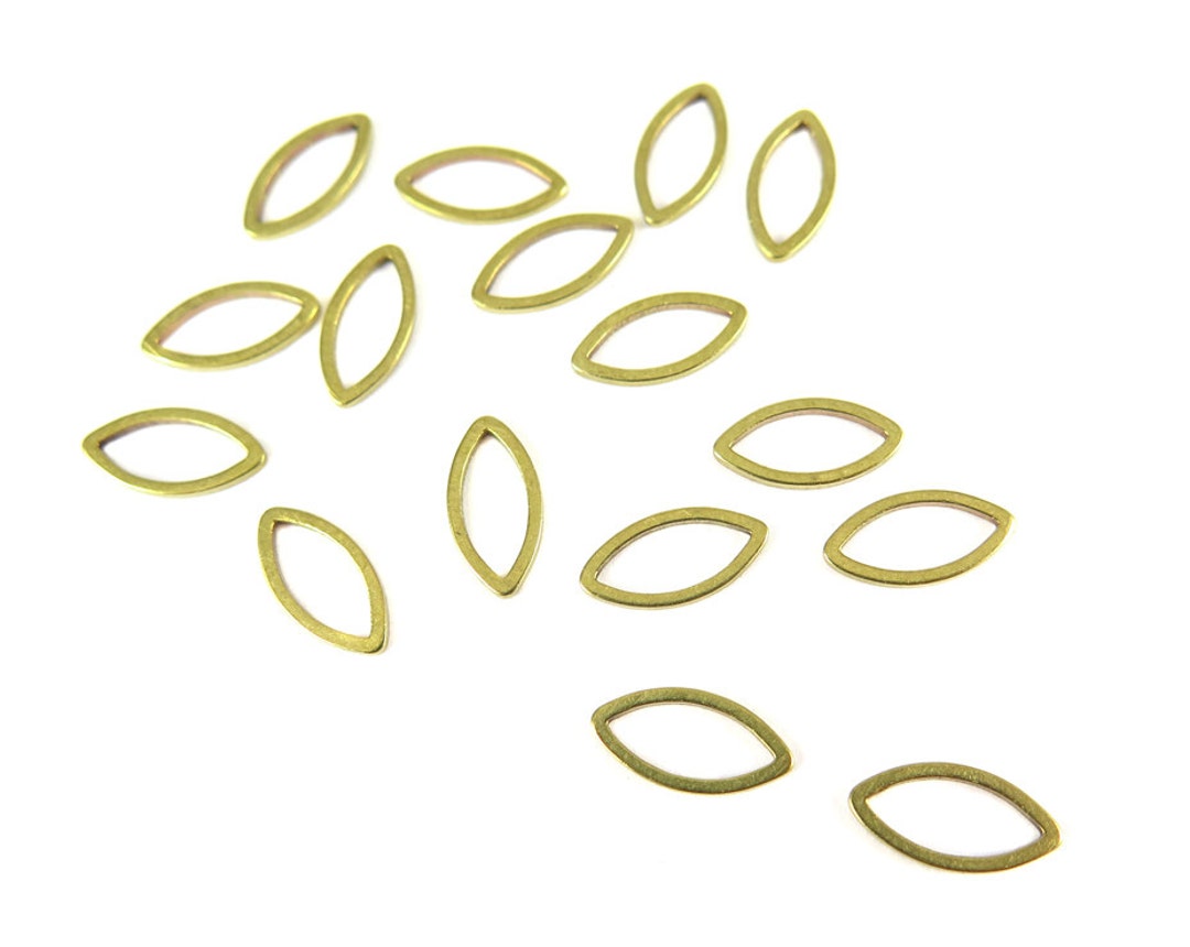 Tiny Raw Brass Pointed Oval Shape Wire Charms 30x K202-A - Etsy