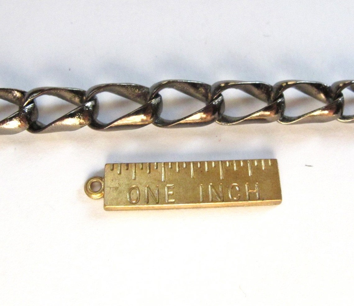 Huge Vintage Shiny Gun Metal Curb Chain Pieces Up to 1 foot | Etsy