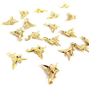 Tiny Gold Plated Hummingbird Charms 24x V114 - Etsy