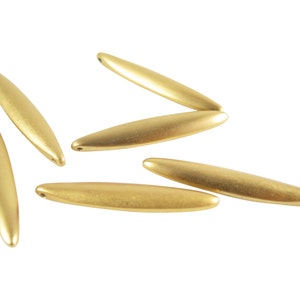 Vintage Matte Gold Plated Oval Stick Pendants 2x V268 - Etsy