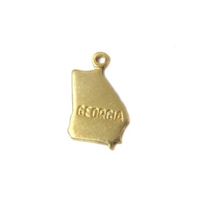 Engraved - Tiny Raw Brass Georgia State Charms (6X) (A409-A) - Etsy