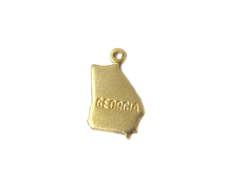 Engraved - Tiny Raw Brass Georgia State Charms (6X) (A409-A) - Etsy