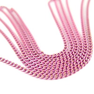 Two Tone Light Pink Enamel on Brass Curb Chain - (4 Feet) (C909) - Etsy