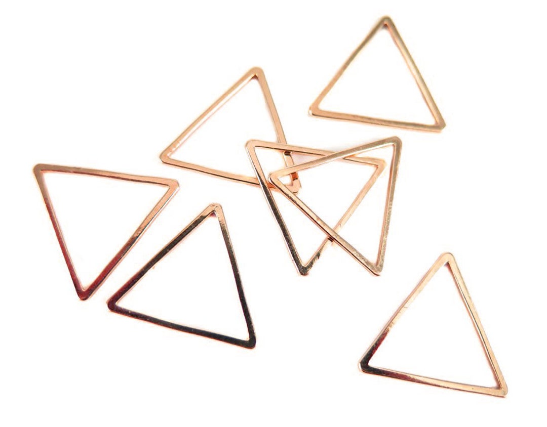 Small Rose Gold Plated Triangle Shape Wire Charms 12x K207-D - Etsy
