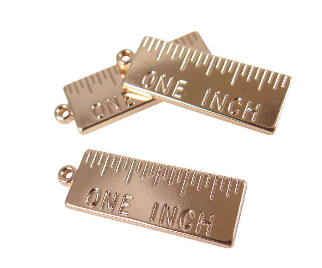 Rose Gold Plated One Inch Ruler Pendants 2X K601-D - Etsy