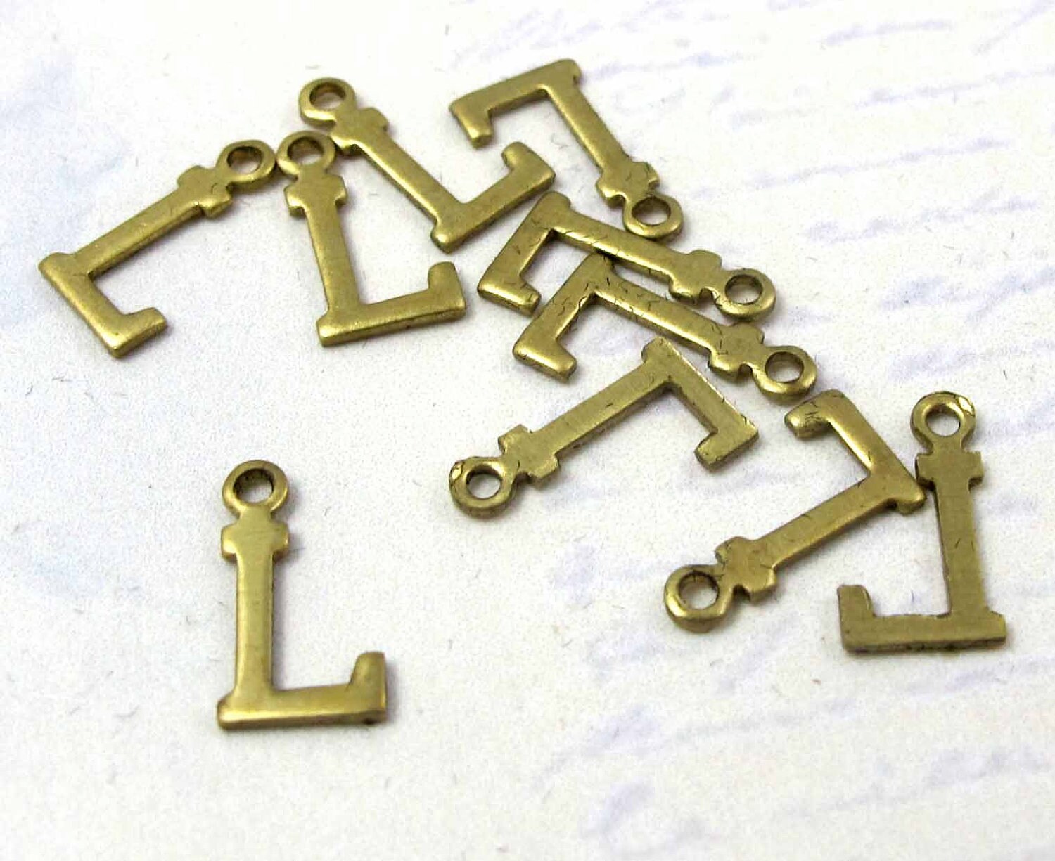 Raw Brass Letter L Charms (10X) (A511) - Etsy