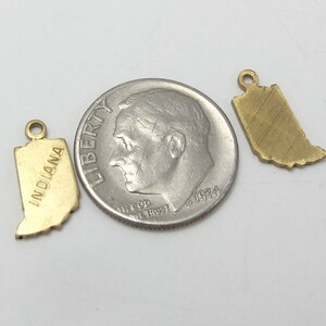 Blank - Tiny Raw Brass Indiana State Charms (6X) (A413-1) - Etsy