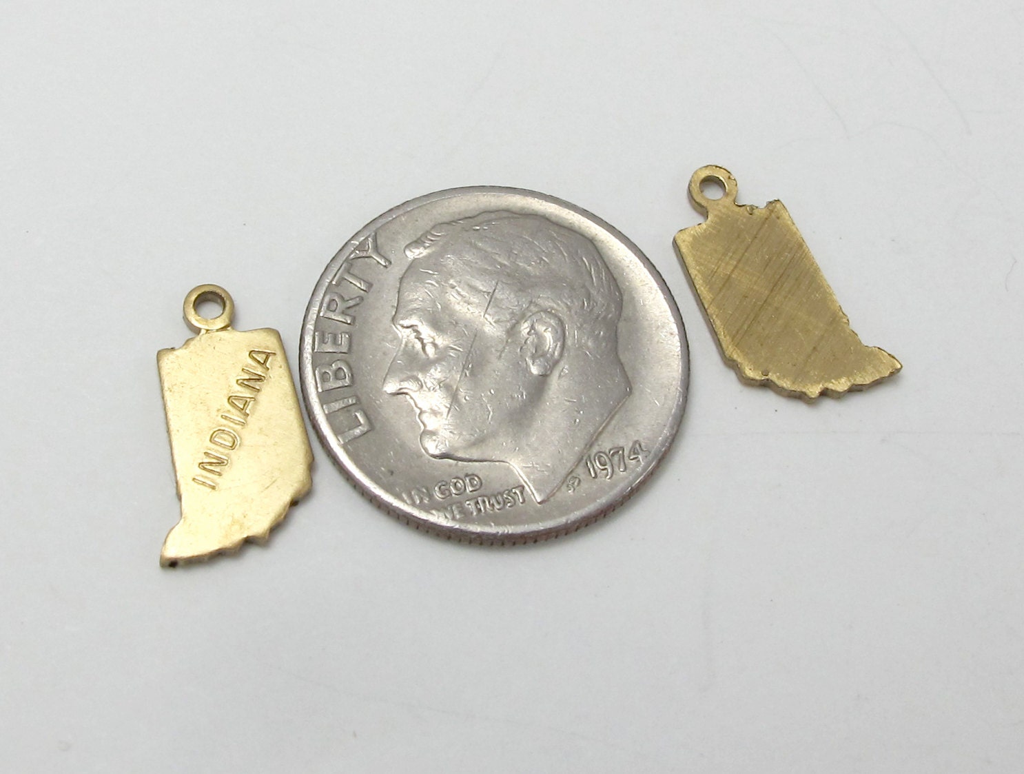 Blank Tiny Raw Brass Indiana State Charms 6X A413-1 - Etsy