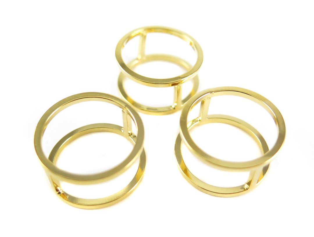 18k Gold Plated Geometric Square Wire Ring - Circle (1x) (K500-C) - Etsy