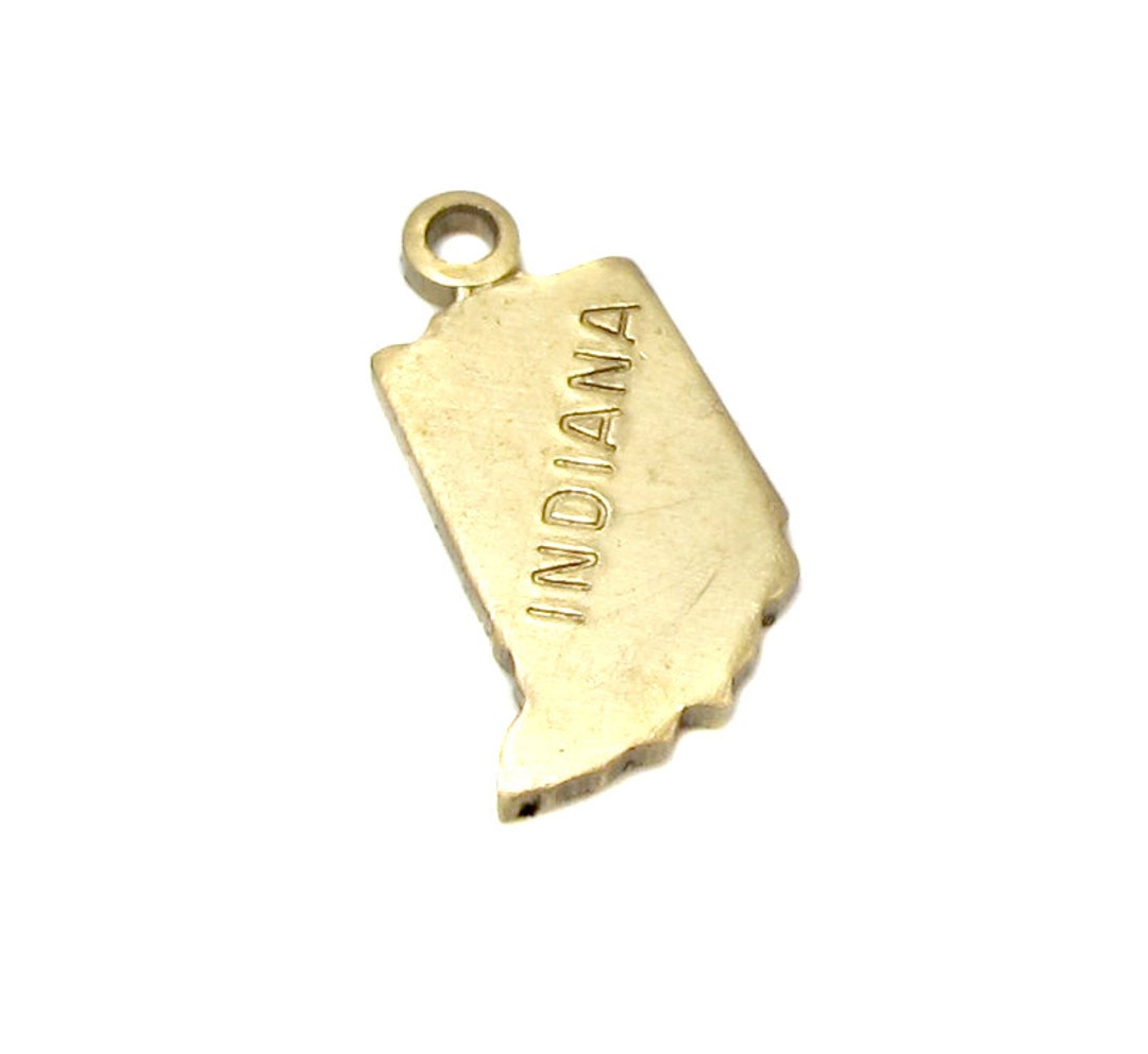 Engraved - Tiny Raw Brass Indiana State Charms (6X) (A413-A) - Etsy