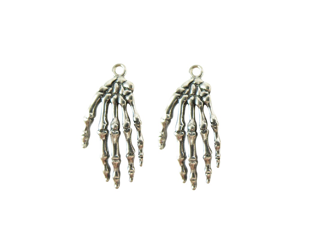 Antiqued Silver Skeletal Anatomical Hand Charms (2x) (K632-I) - Etsy