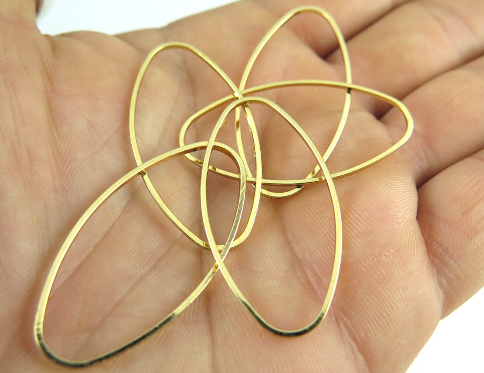 Large Gold Plated Oval Shape Wire Charms (10x) (K208-C) - Etsy