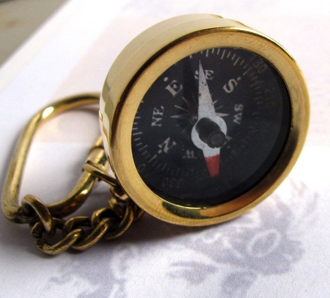 Raw Brass Working Compass Key Chain / Pendant (1X) (J606) - Etsy