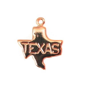 Engraved Tiny ROSE Gold Plated on Raw Brass Texas State Charms (2X ...