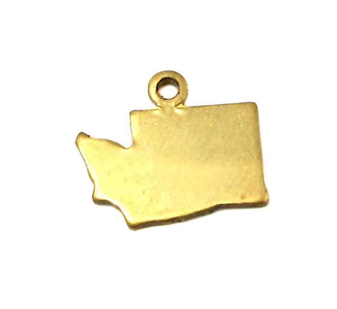 Blank Tiny Raw Brass Washington State Charms 6X A446-1 | Etsy