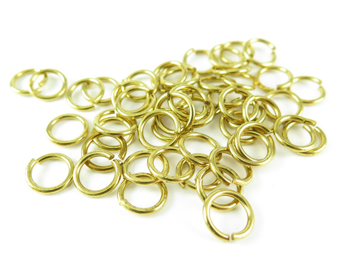 Raw Brass 10mm Round Jump Rings 50x 16 Gauge K857-A | Etsy