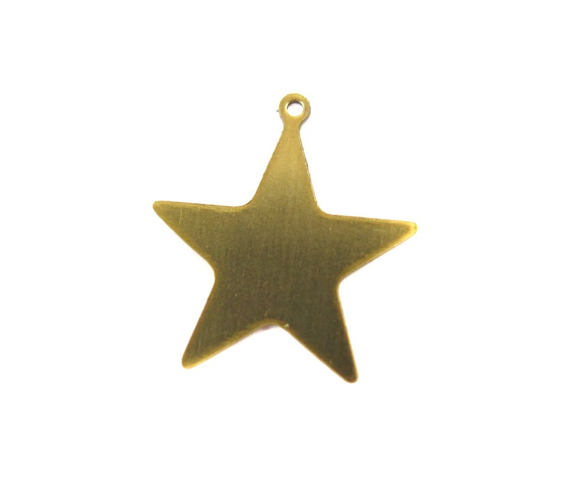 Brass Star Engraving Charms 8X M873 | Etsy