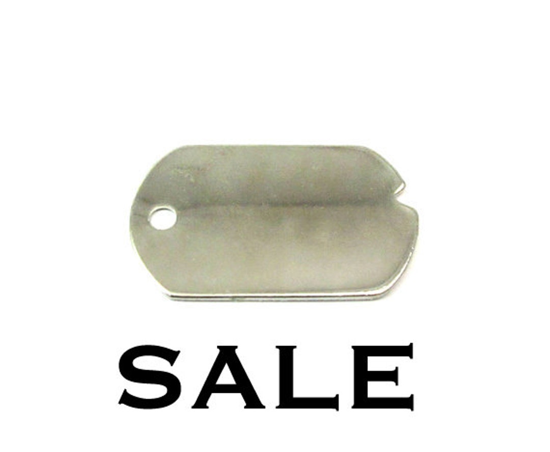 Shiny Rhodlium Plated Dog Tag Engraving Pendants 4X V185 - Etsy