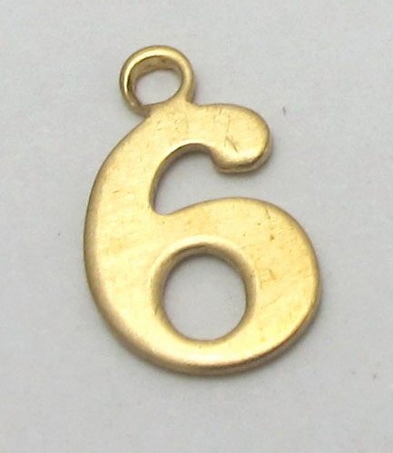 Raw Brass Number 6 Charms 10X A533 | Etsy