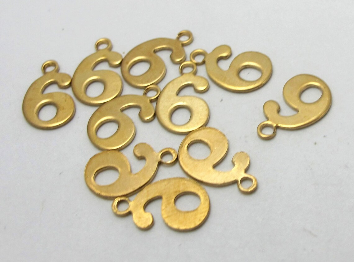 Raw Brass Number 6 Charms 10X A533 - Etsy