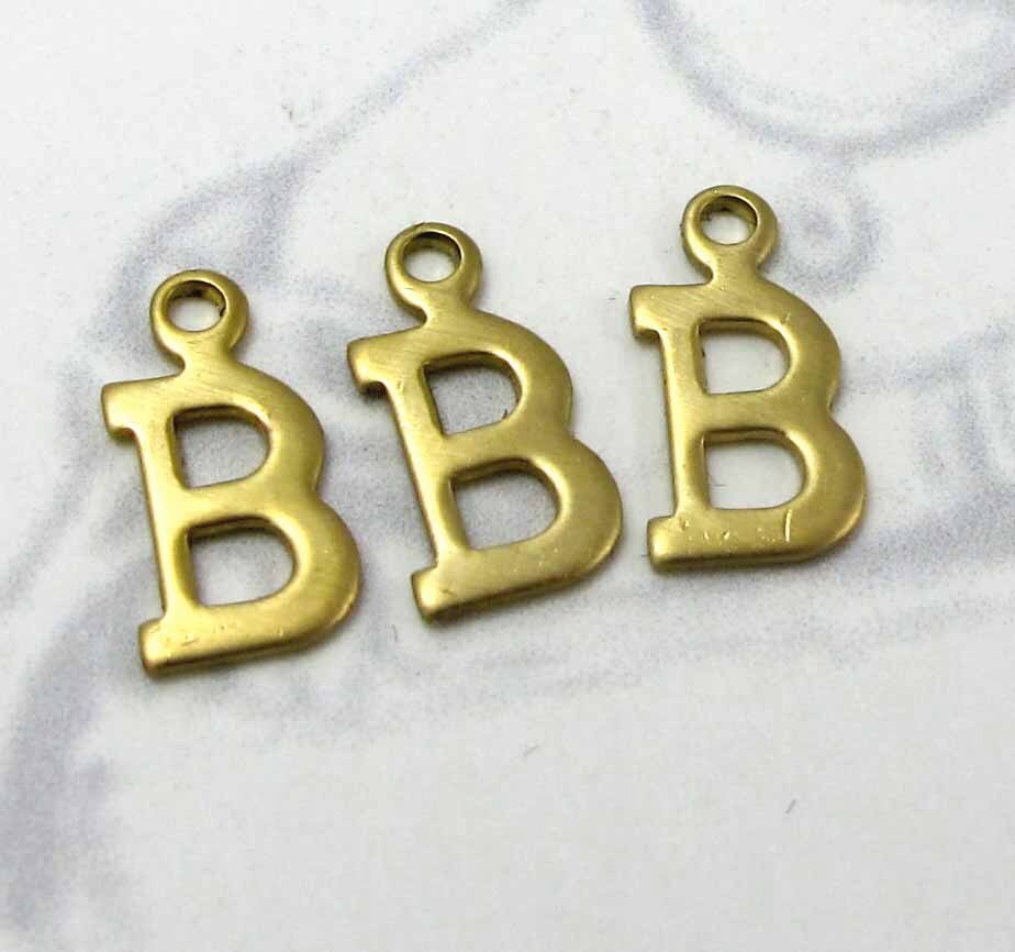 Raw Brass Letter B Charms 10X A501 | Etsy