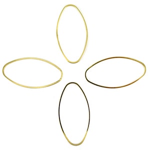 Large Gold Plated Oval Shape Wire Charms (10x) (K208-C) - Etsy