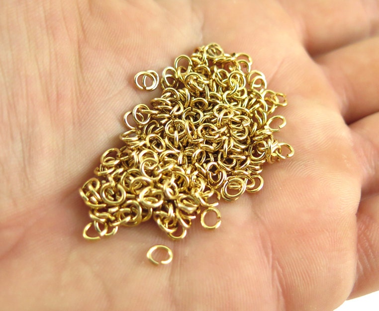 Gold Plated 4x5mm Oval Jump Rings 12 Grams approximately | Etsy